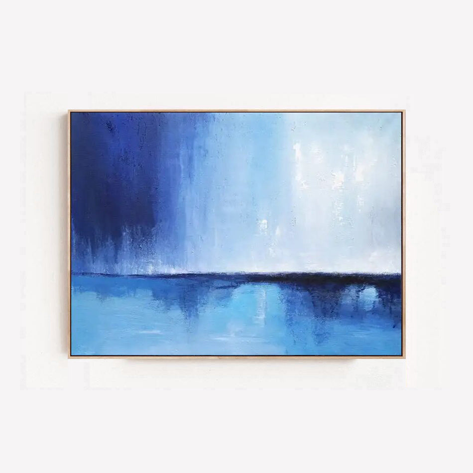 Shop Navy Blue Acrylic Ocean Painting on Canvas - Noho Art